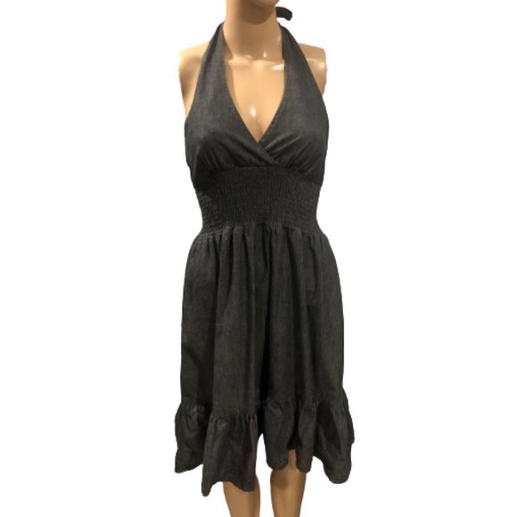 American Rag | Dresses | American Rag Dark Gray Denim Halter Dress ...